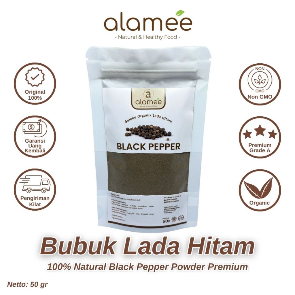 Jual Lada Hitam Bubuk Black Pepper Powder Merica Ground Rempah Rimpang ...