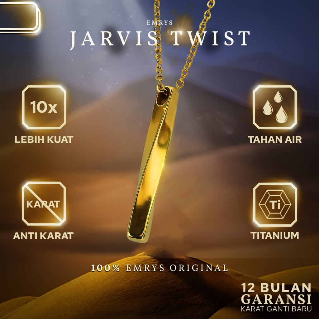 Jual BUY 1 FREE 1 GIFT Emrys Liontin Set JARVIS TWIST Real Titanium ...