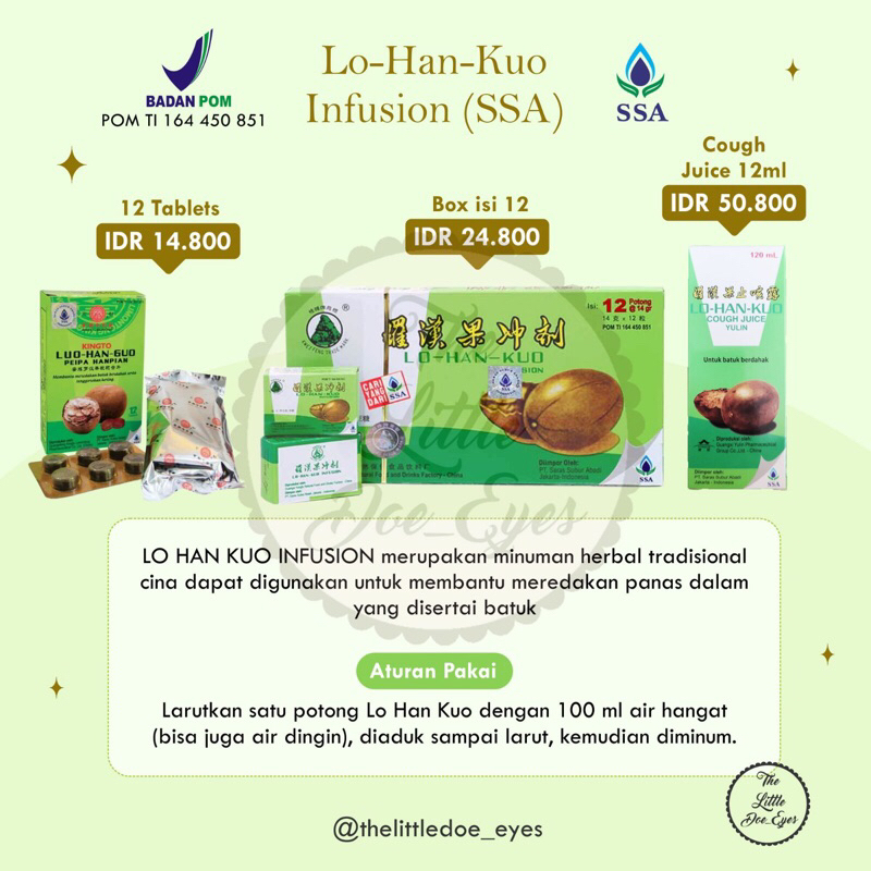 Jual LO HAN KUO INFUSION OBAT BATUK (SSA) | Shopee Indonesia