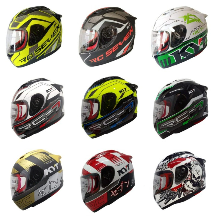 Jual HELM KYT FULL FACE RC7 MOTIF RC SEVEN MOTIF SERIES RC 7 CORAK ...
