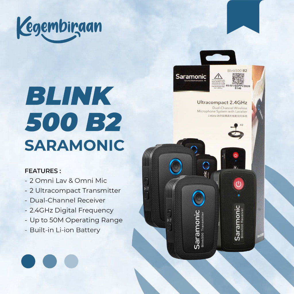 Jual Saramonic Blink 500 B2 Tx Tx Rx Clip On Wireless Lavarier
