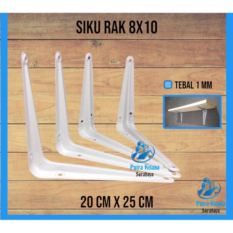 Jual Siku Rak Dinding 8x10 Putih [12 Set/24pc/1Lusin] Lusinan / Siku ...