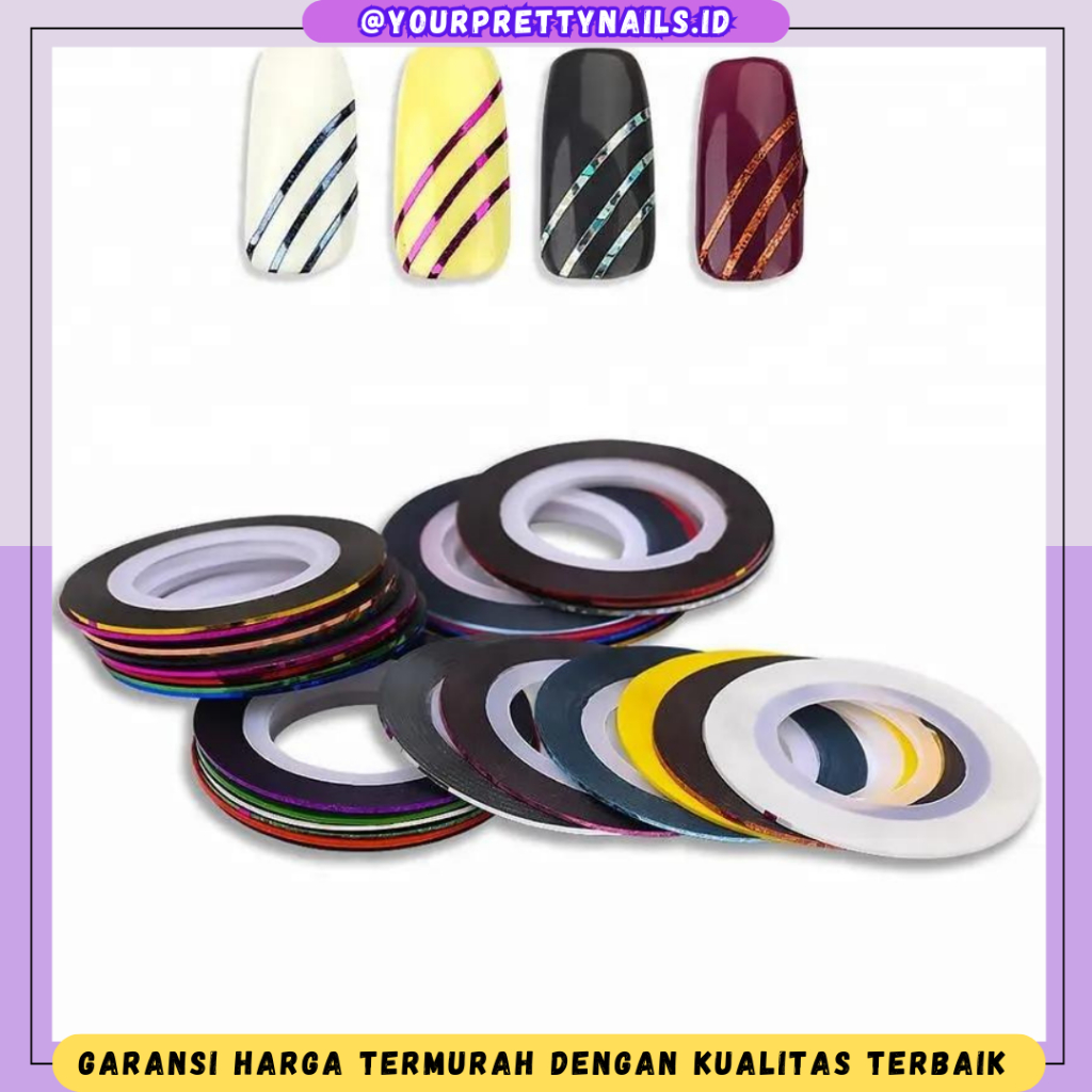 Jual Nail Art Line Stripping Aksesoris Kuku Nail Art Gold Silver ...