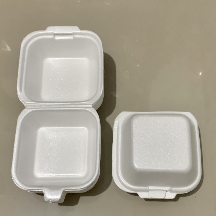 Jual (FREE PACKING BUBBLE+FRAGILE) STYROFOAM BURGER BOX isi 200 pcs ...