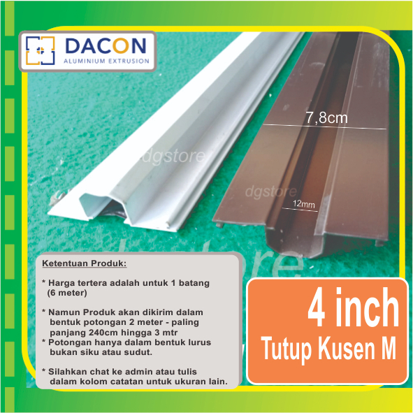 Jual 0562 Penutup Kusen M, Tutup Kusen M 4 Inch Aluminium Dacon | Shopee Indonesia