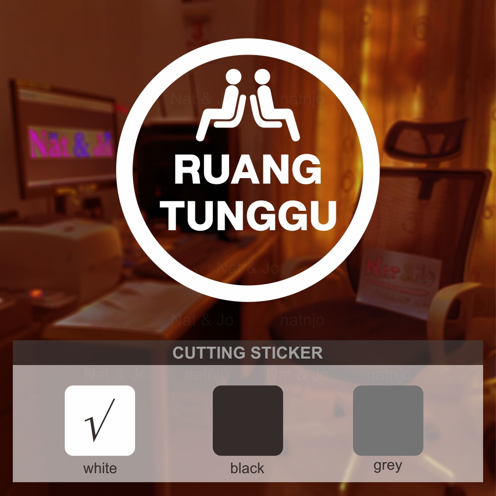 Jual Stiker Ruang Tunggu Bulat Sign Pintu Kaca Cafe Wall Cutting ...