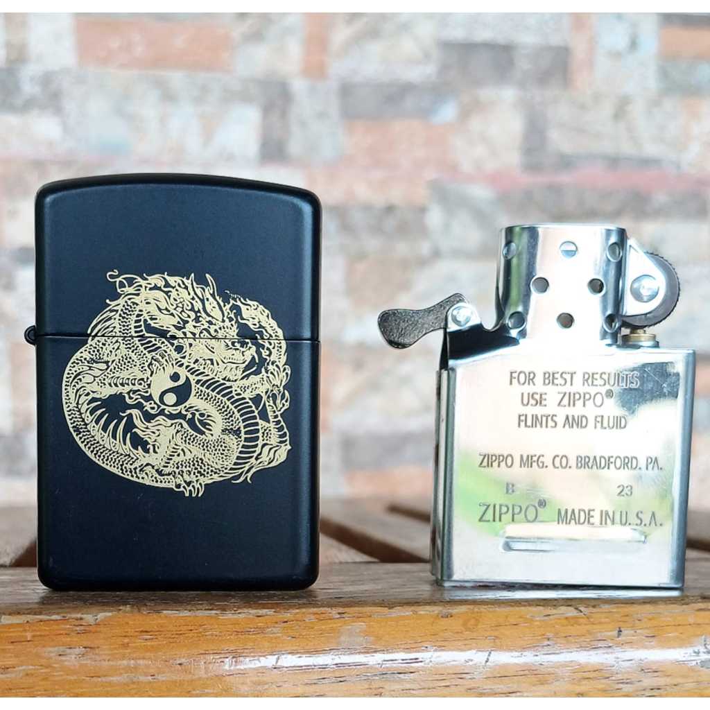 Jual korek api zipo classic black matte motif grapir satu suara motif ...