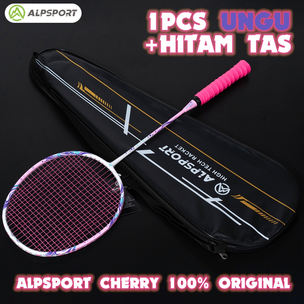 Jual ALPSPORT New Cherry Badminton Racket 100% Serat Karbon Penuh ...