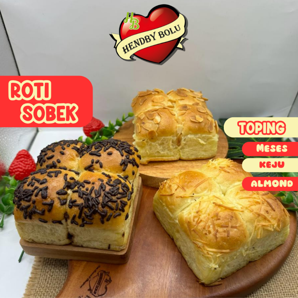 Jual Roti Sobek / Roti Manis / Keju / Kacang Almond / Coklat | Shopee ...