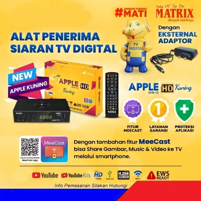 Jual Set Top Box Matrix Apple Kuning | Shopee Indonesia