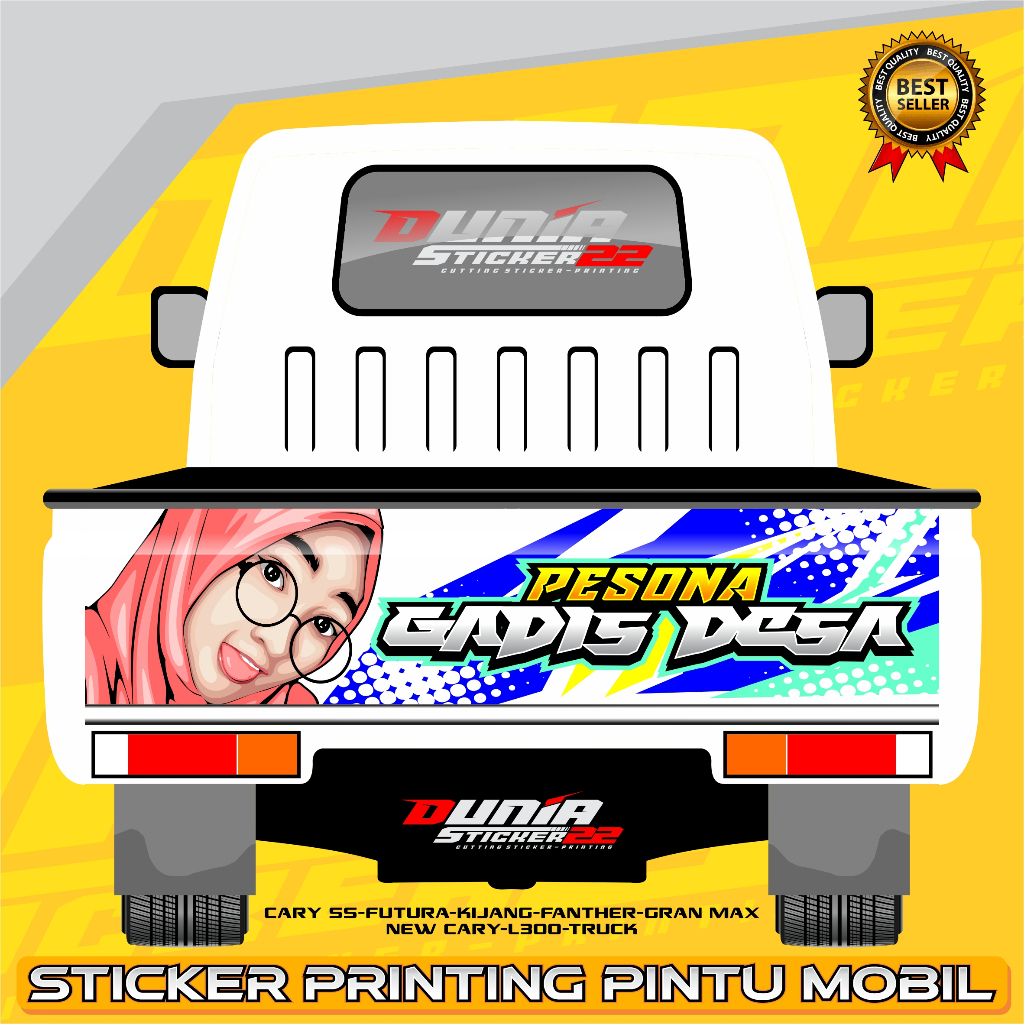 Jual Sticker Pintu Belakang Mobil Pick Up Pesona Gadis Desa Sticker ...