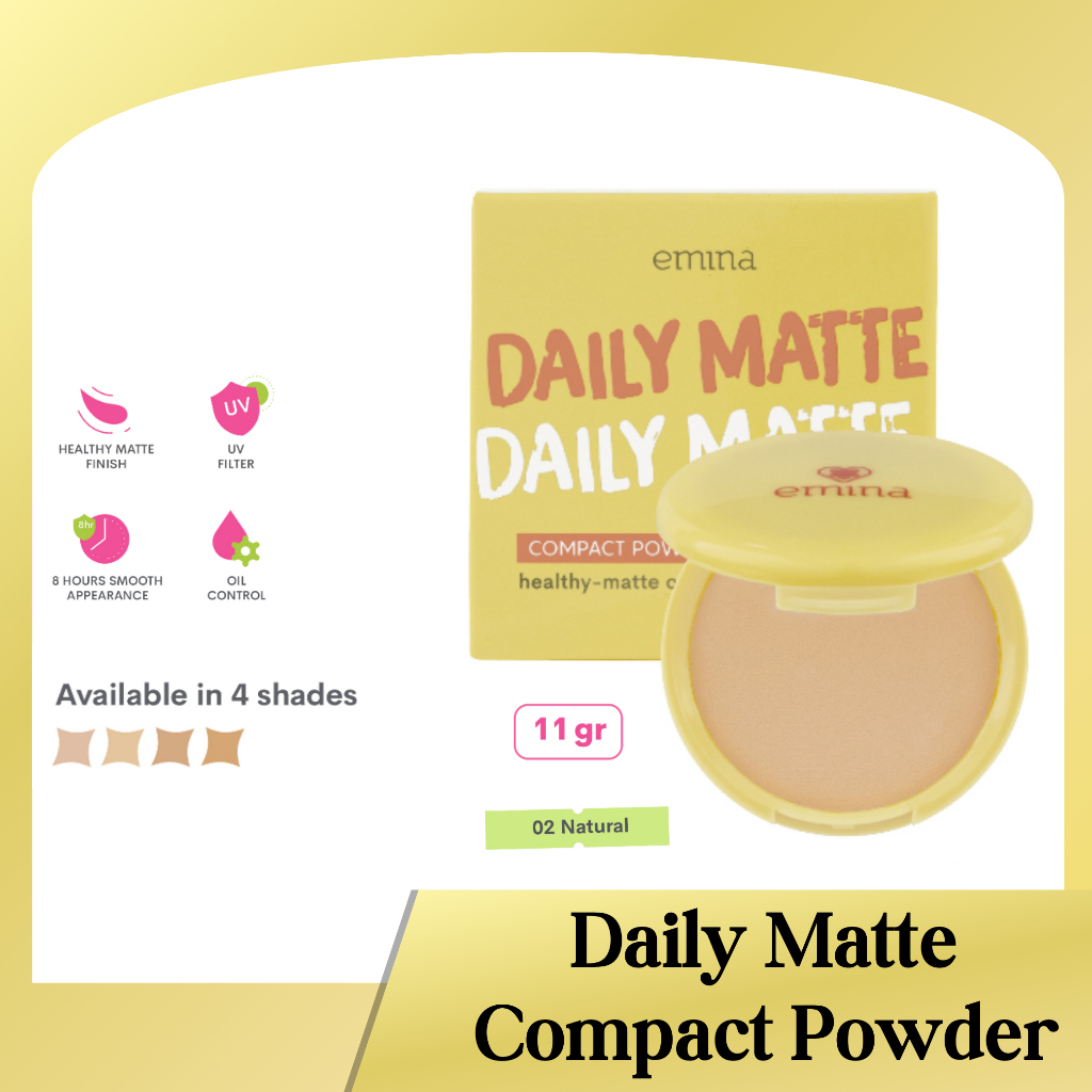 Jual Emina Daily Matte Compact Powder 11gr | Bedak Padat | Shopee Indonesia