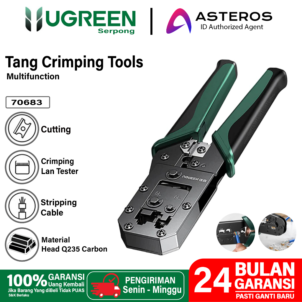 Jual UGREEN Tang Crimping Tool RJ45 RJ11 Lan Network Cable 6P 8P ,Alat ...