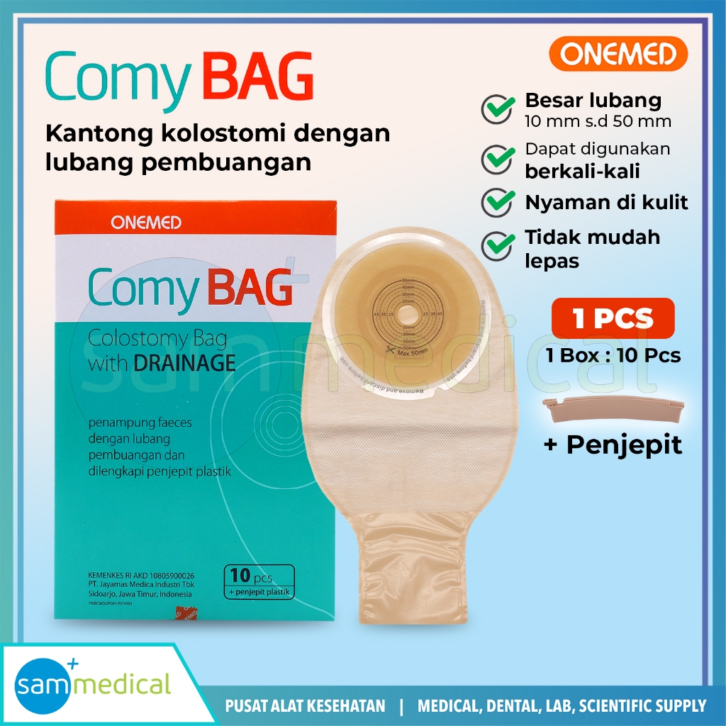 Jual One Med Colostomy Bag/ Comy Bag Drainage Kantong Kolostomi PER PCS ...
