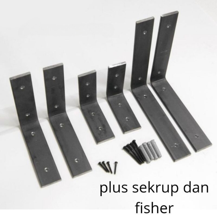 Jual Plat Besi Siku Rak Dinding Tebal - Model L | Shopee Indonesia
