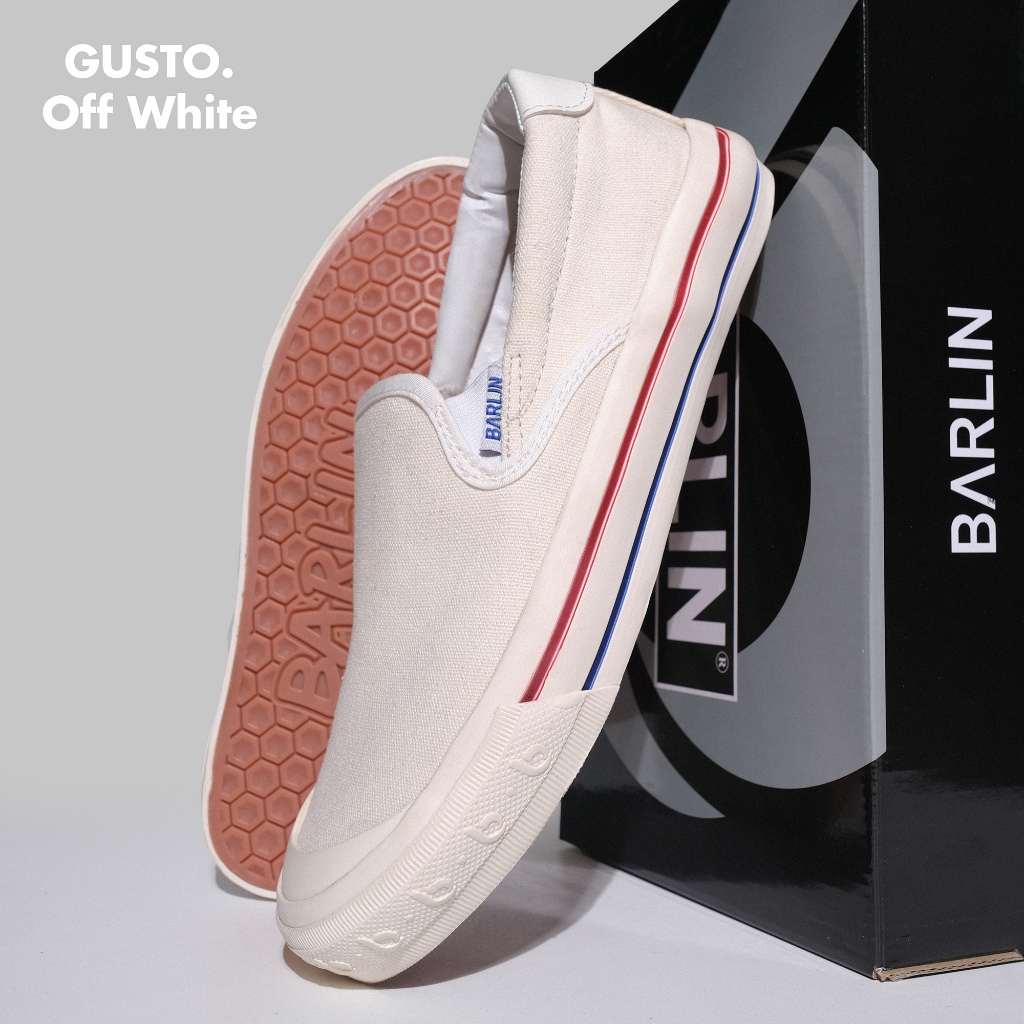 Jual BARLIN - Slip on Off White Gusto - Sepatu Sneakers Casual Pria ...