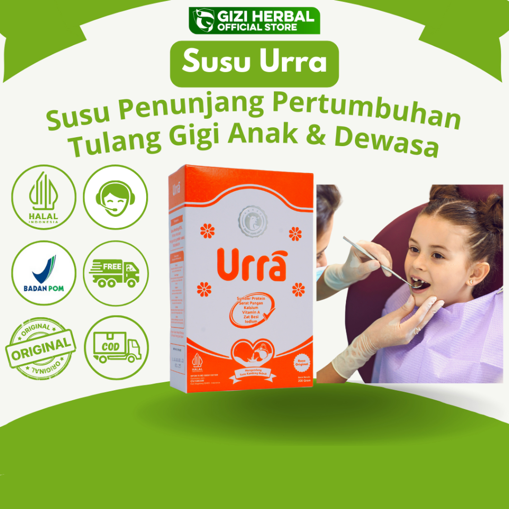 Jual Susu Urra Penunjang Pertumbuhan Tulang Gigi Anak & Dewasa | Shopee ...