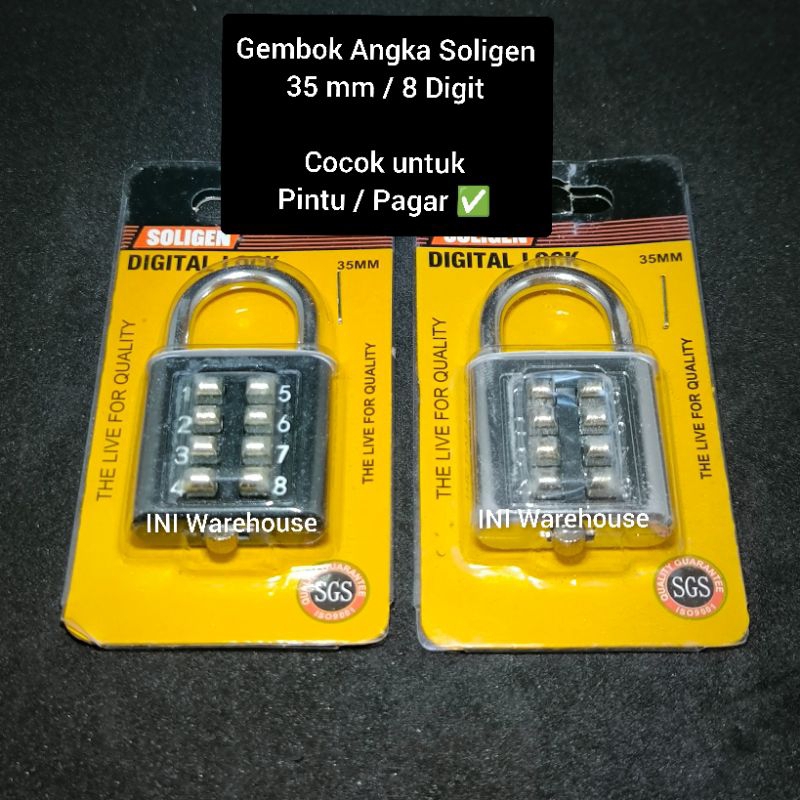Jual Soligen - Gembok 35 mm 35mm Numerik Digital Angka Nomor untuk ...