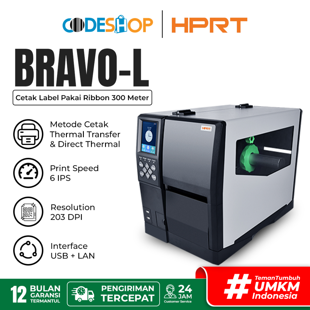 Jual Printer Thermal Transfer HPRT Bravo L Cetak Resi Label Harga Toko ...