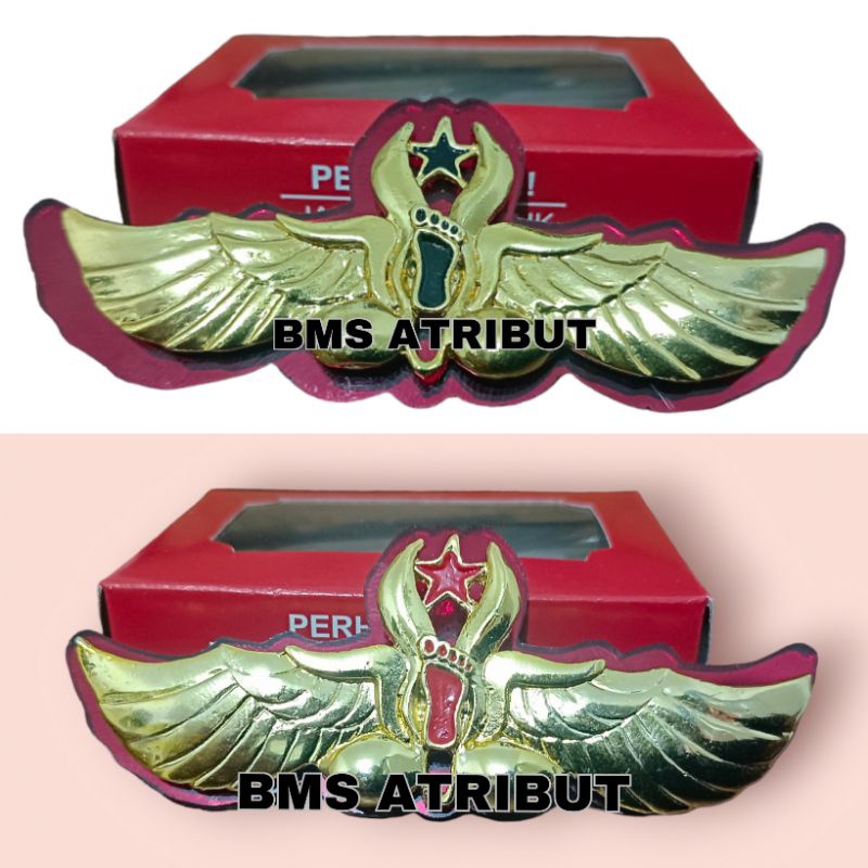 Jual WING/BREVET PRAMUKA TAPAK KAKI HITAM/MERAH ALAS AKRLIK COR ...