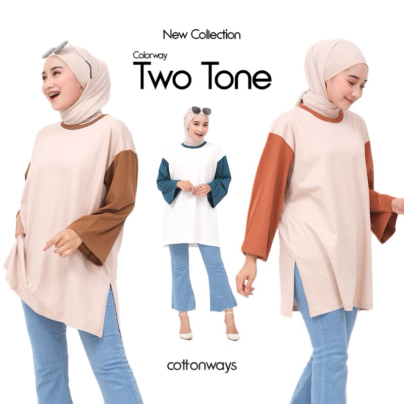 Jual COLORWAY TWO TONE SERIES | KAOS BASIC OVERSIZED 2 WARNA | Shopee ...