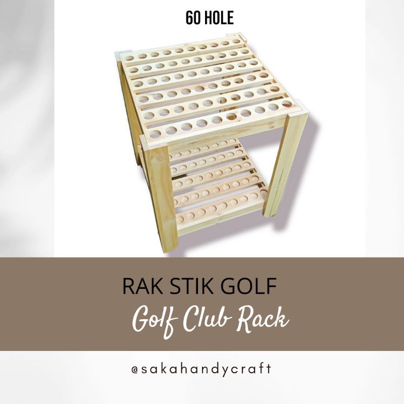 Jual SAKA HANDYCRAFT RAK STIK GOLF KAYU JATI BELANDA | Shopee Indonesia