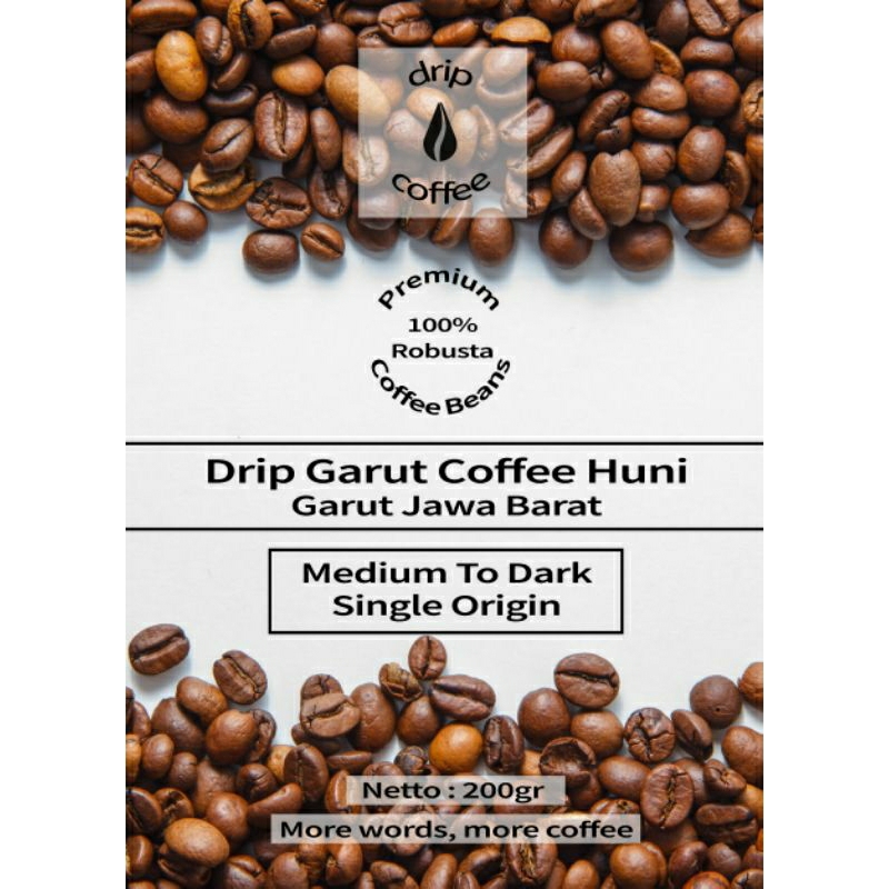 Jual DRIPCAFF Kopi Robusta Garut Huni 200gr Medium to Dark Roast ...