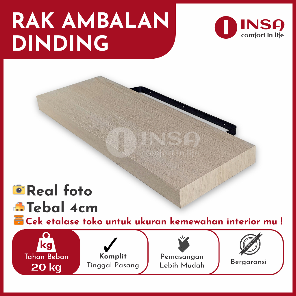 Jual Rak Dinding Ruangan Ambalan Dinding Minimalis 1 Set Isi 2 Ukuran ...