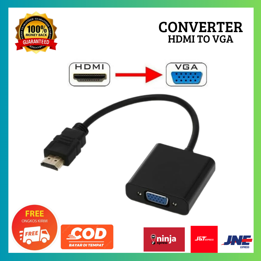 Jual HDMI TO VGA CONVERTER KABEL KONVERTER HDMI TO VGA KONEKTOR HDMI TO ...
