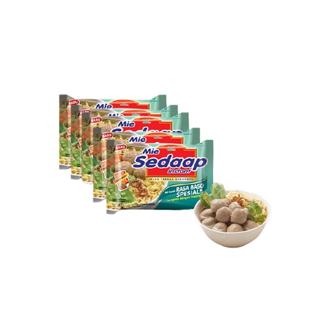 Jual Mie Instan Mie Sedap Bakso Spesial Bag 77 gr x5 | Shopee Indonesia