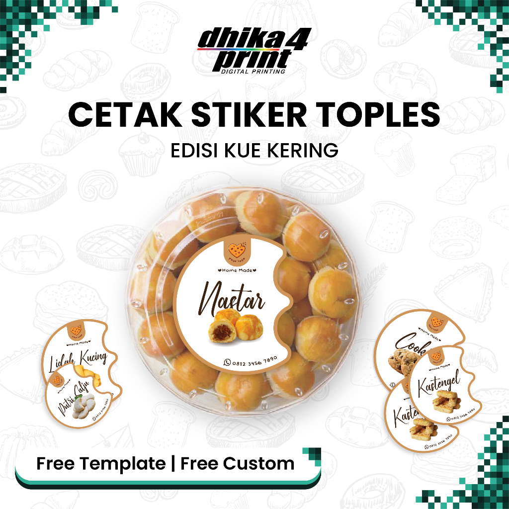 Jual Custom Sticker Label Toples Idul Fitri | Stiker Kue Kering Lebaran ...