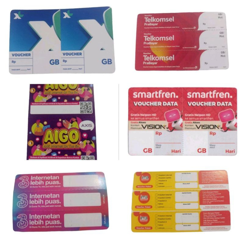 Jual Vc kosongan All Operator axis/xl/telkomsel/indosat/tri/smartfren ...