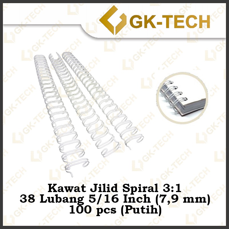 Jual Ring Kawat / Spiral Kawat Jilid Spiral 3:1 38 Lubang Warna Hitam ...