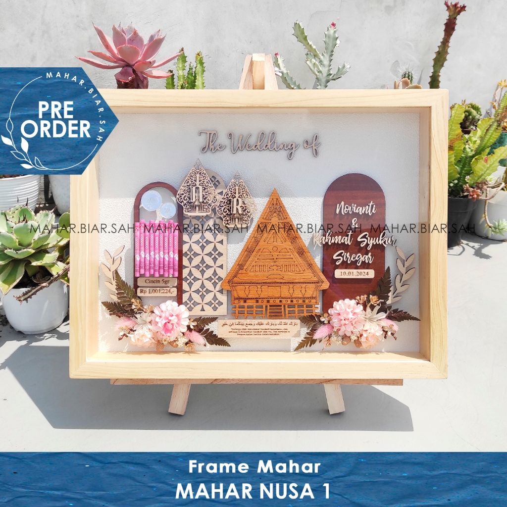 Jual PO Frame Mahar NUSA 1 Seserahan / Set Jadi Custom Mahar Rumah Adat ...