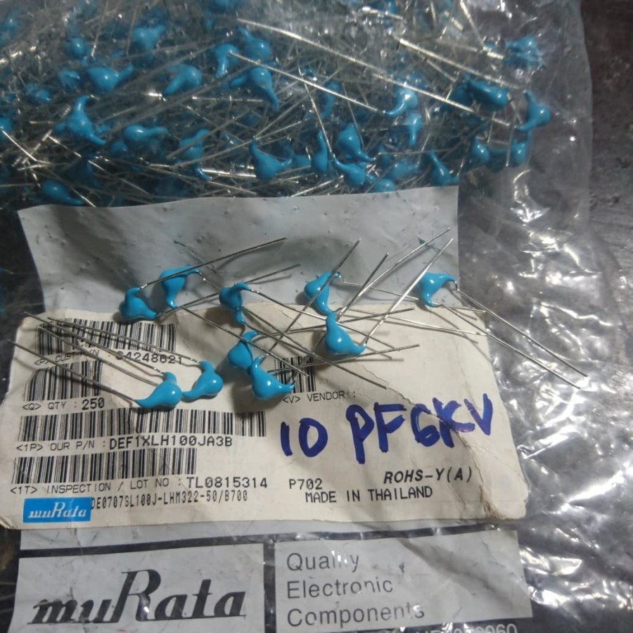 Jual Qty 40 Pcs 10J 10Pf 6Kv Capacitor High Voltage 6000V Bishele88 ...