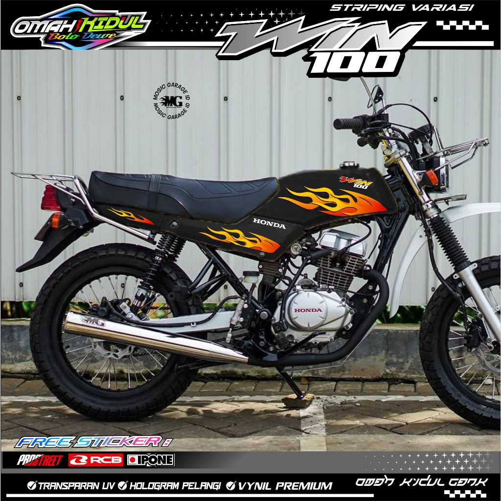Jual STRIPING VARIASI HONDA WIN 100 DESAIN API / STICKER LIST MOTOR ...