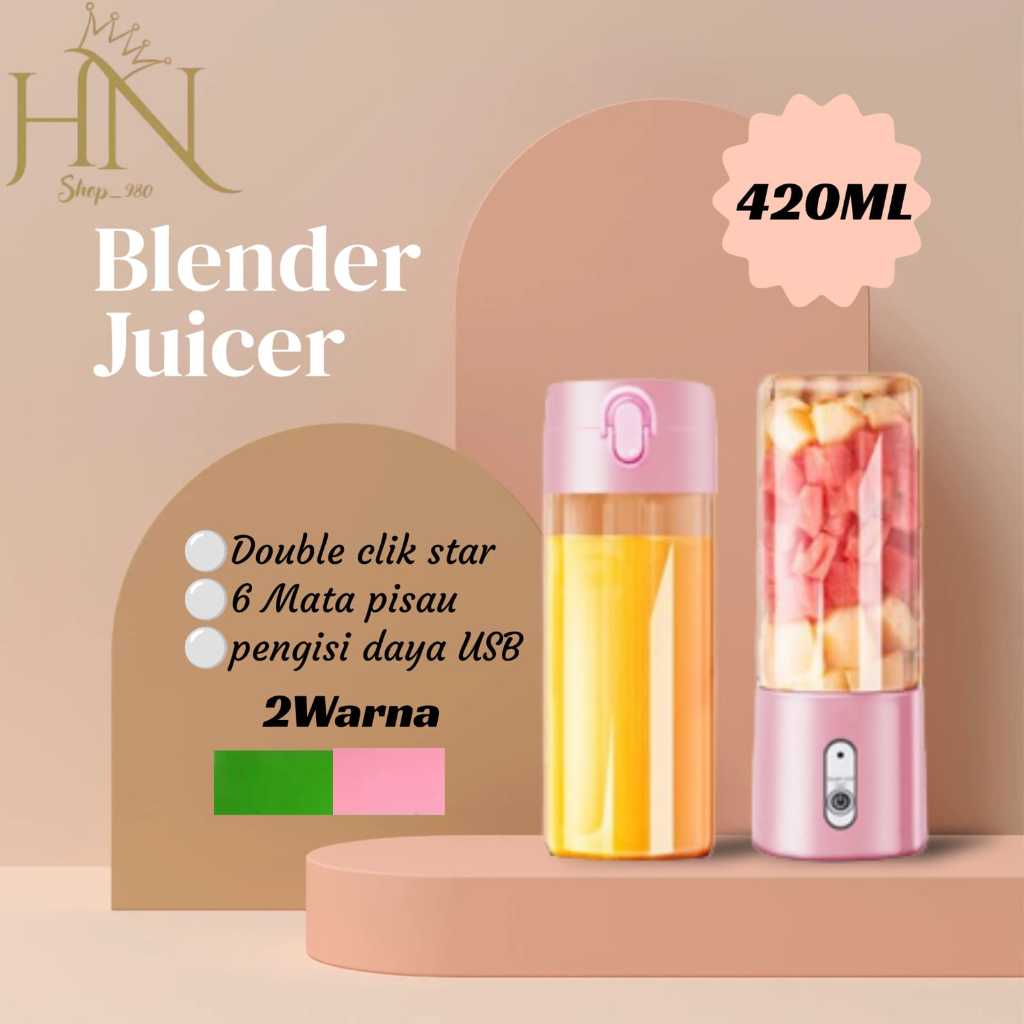 Jual Blender Jus Portable Mini Juicer 420ML Juicer Cup 6 Mata Pisau ...