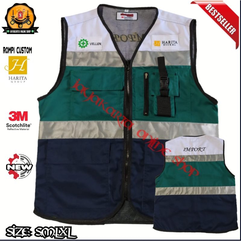 Jual ROMPI SAFETY PP CUSTOM BORDIR-ROMPI SAFETY PP 3M SCOTLITE | Shopee ...
