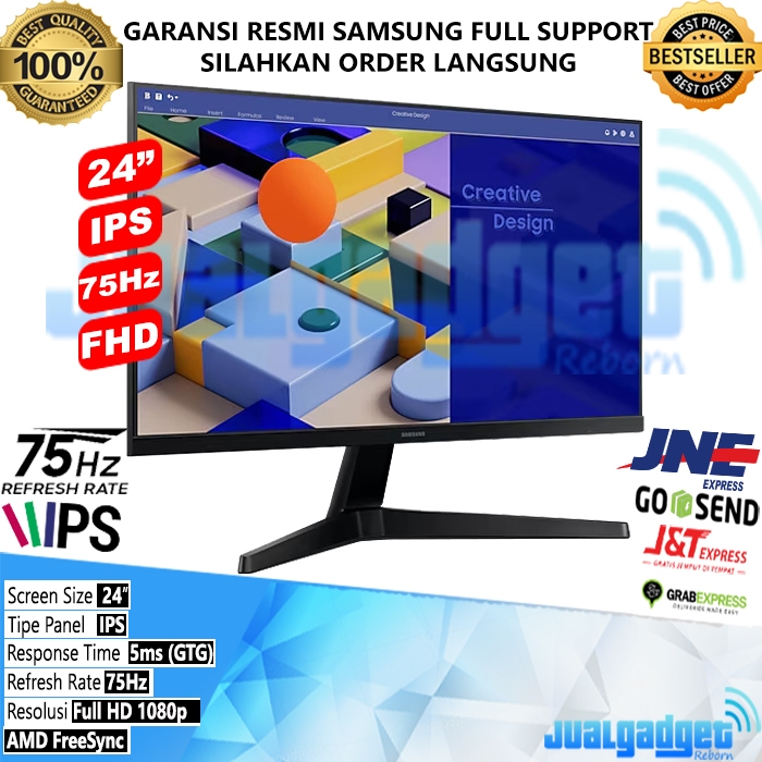 Jual Samsung LED Monitor 24 Inch S24C310 Bezelless - IPS - 75Hz - sRGB ...