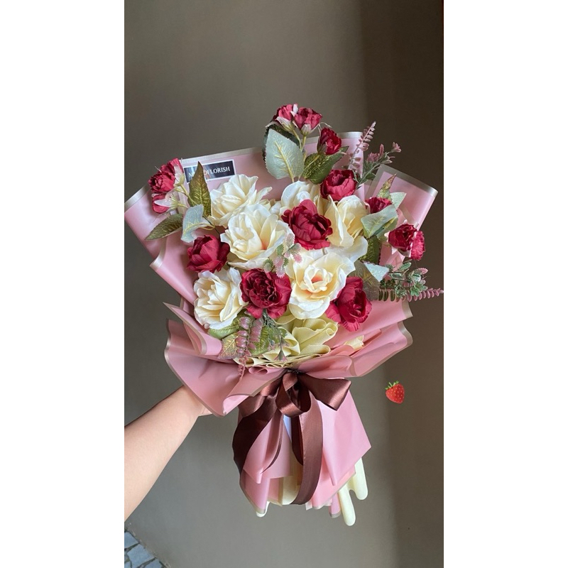 Jual Buket Bunga Artificial mawar Peony - Buket Bunga Wisuda ...