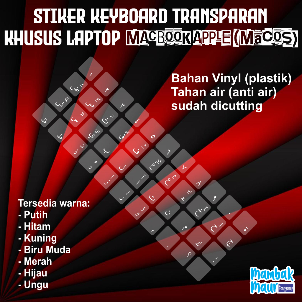 Jual STIKER KEYBOARD ARAB TRANSPARAN BENING KHUSUS APEL MA CB 00K MACOS ...