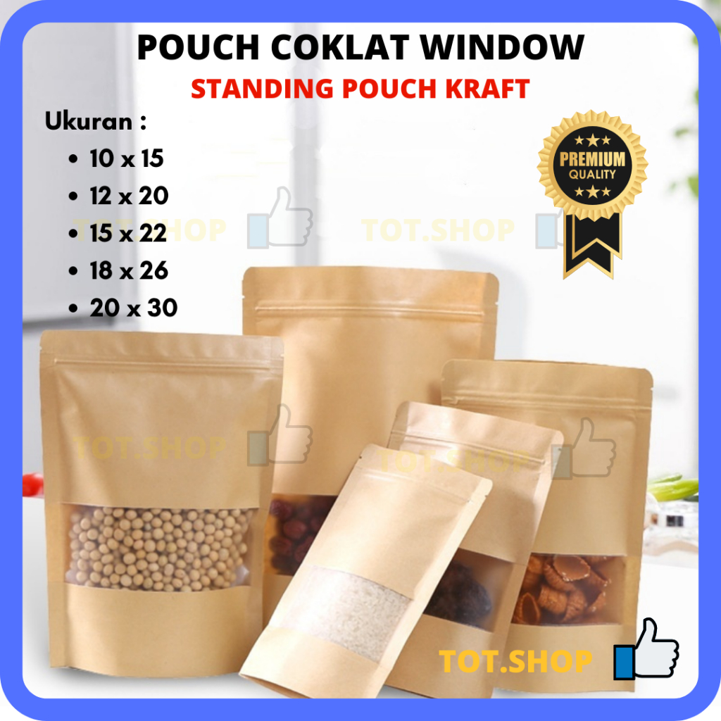 Jual [50-lbr] STP 12 x 20 [GROSIR] Standing Pouch Ecopack Kpack/ Kertas ...