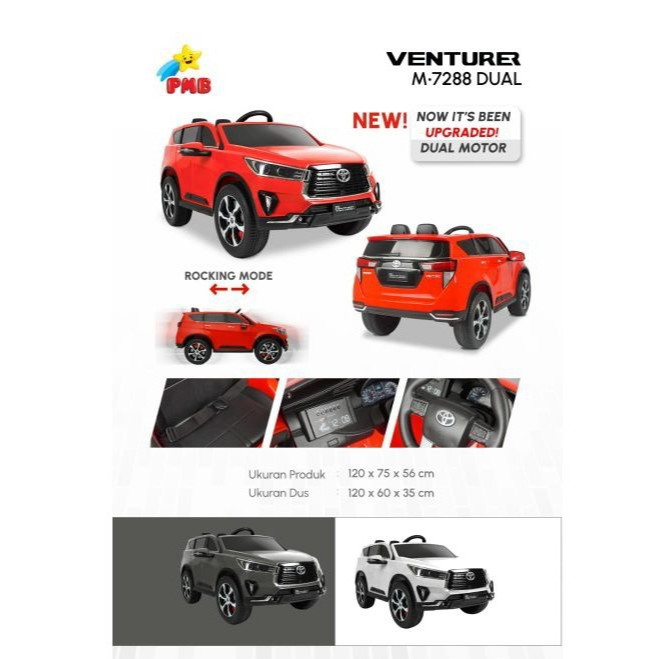 Jual Mainan anak mobil aki PMB 7288 7288D Dual Toyota Innova Venturer ...