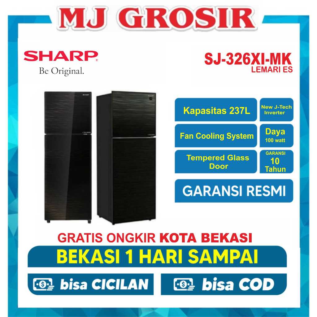 Jual KULKAS SHARP SJ 326 XI-MK LEMARI ES 2 PINTU SJ 326 SI-GK INVERTER | Shopee Indonesia