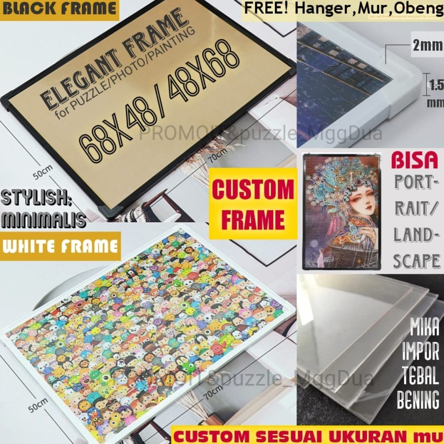Jual BEST SELLER‼️ STYLISH FRAME PUZZLE 70X50 75x50 unt PIGURA PUZZLE ...