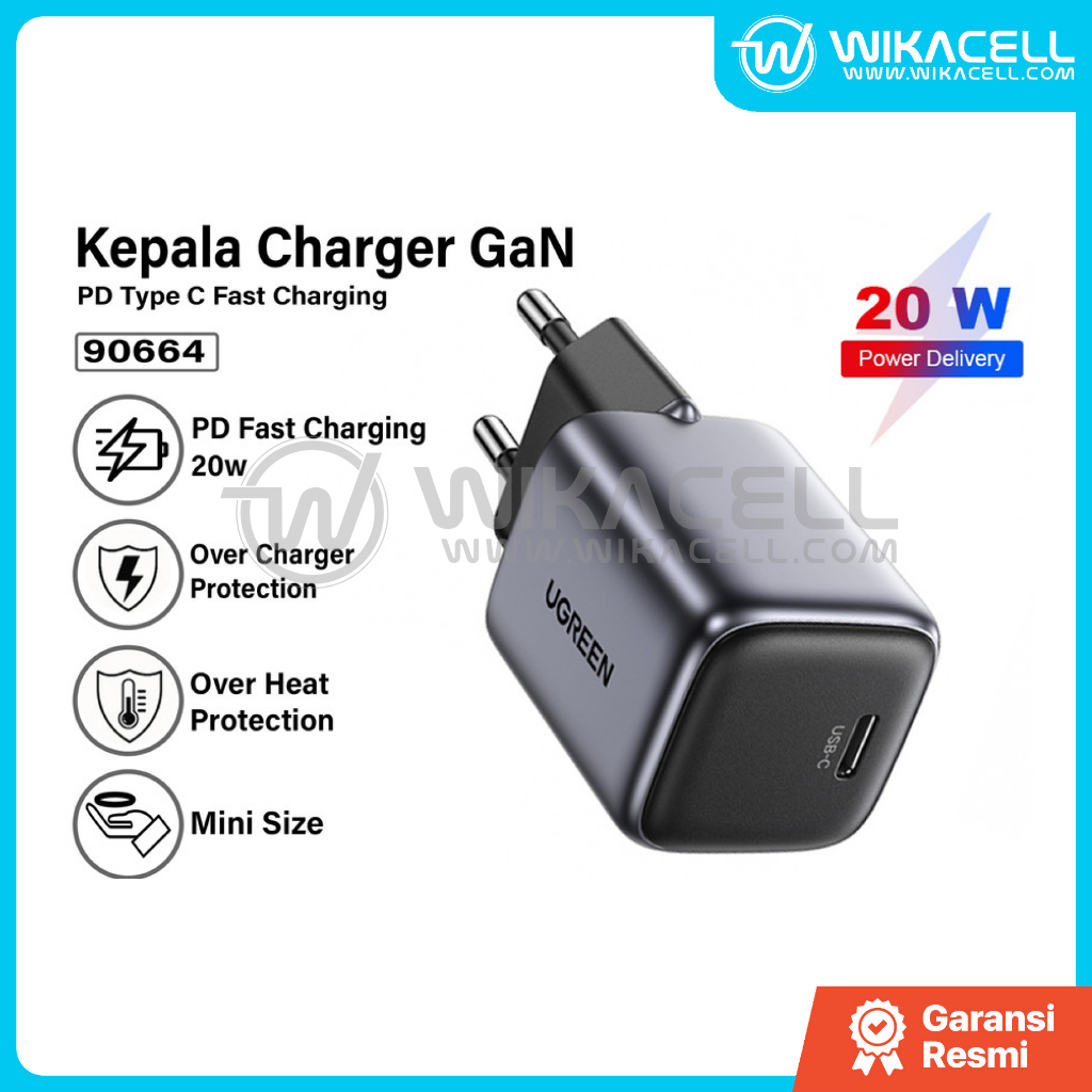 Jual Adaptor Ugreen 20W Nexode Mini (CD318) 90664 - Grey | Shopee Indonesia