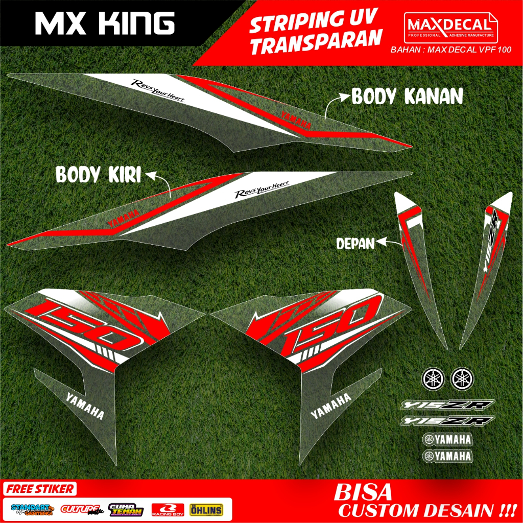 Jual STIKER STRIPING TRANSPARAN YAMAHA MX KING FACELIFT LIS STICKER UV ...