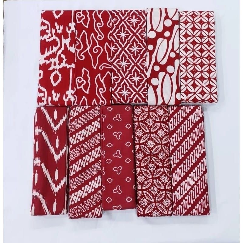 Jual Kain Batik Cap Garutan G1W warna Merah putih | Shopee Indonesia
