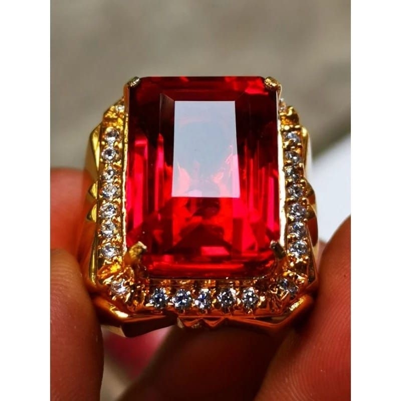 Jual BATU CINCIN MERAH SIAM ASLI CHATAM SIAP PAKAI | Shopee Indonesia