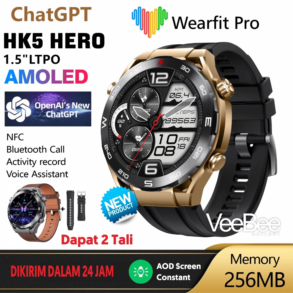 Jual HK5 Hero Smartwatch LAYAR AMOLED Ultimate 1.5inch LTPO Always On ...